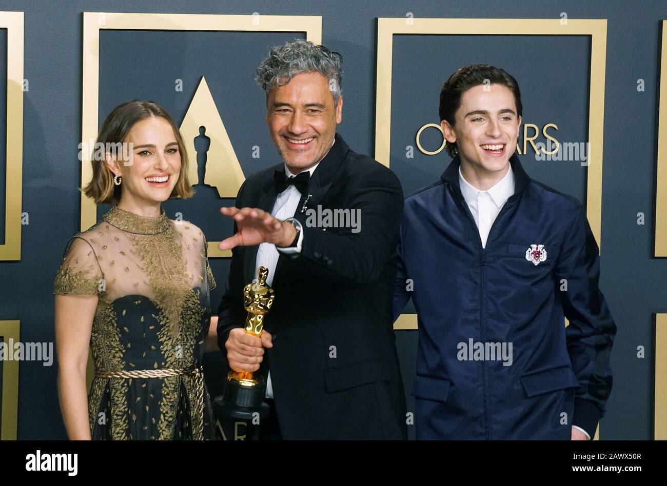 Los Angeles, USA. 9th Feb, 2020. Natalie Portman (L), Timoth e Chalamet ...