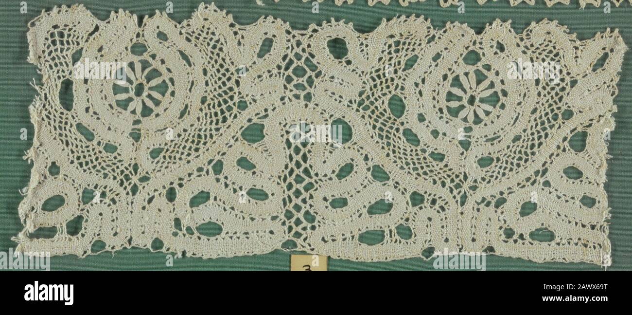 Fragment, Lace Study Card, 17th–18th century Stock Photo - Alamy