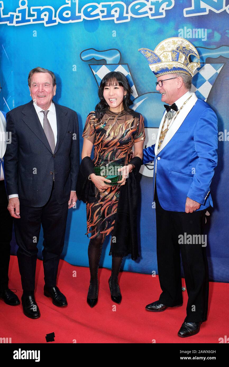 Gerhard Schroder with his wife Kim So-yeon and Martin Argendorf at the ...