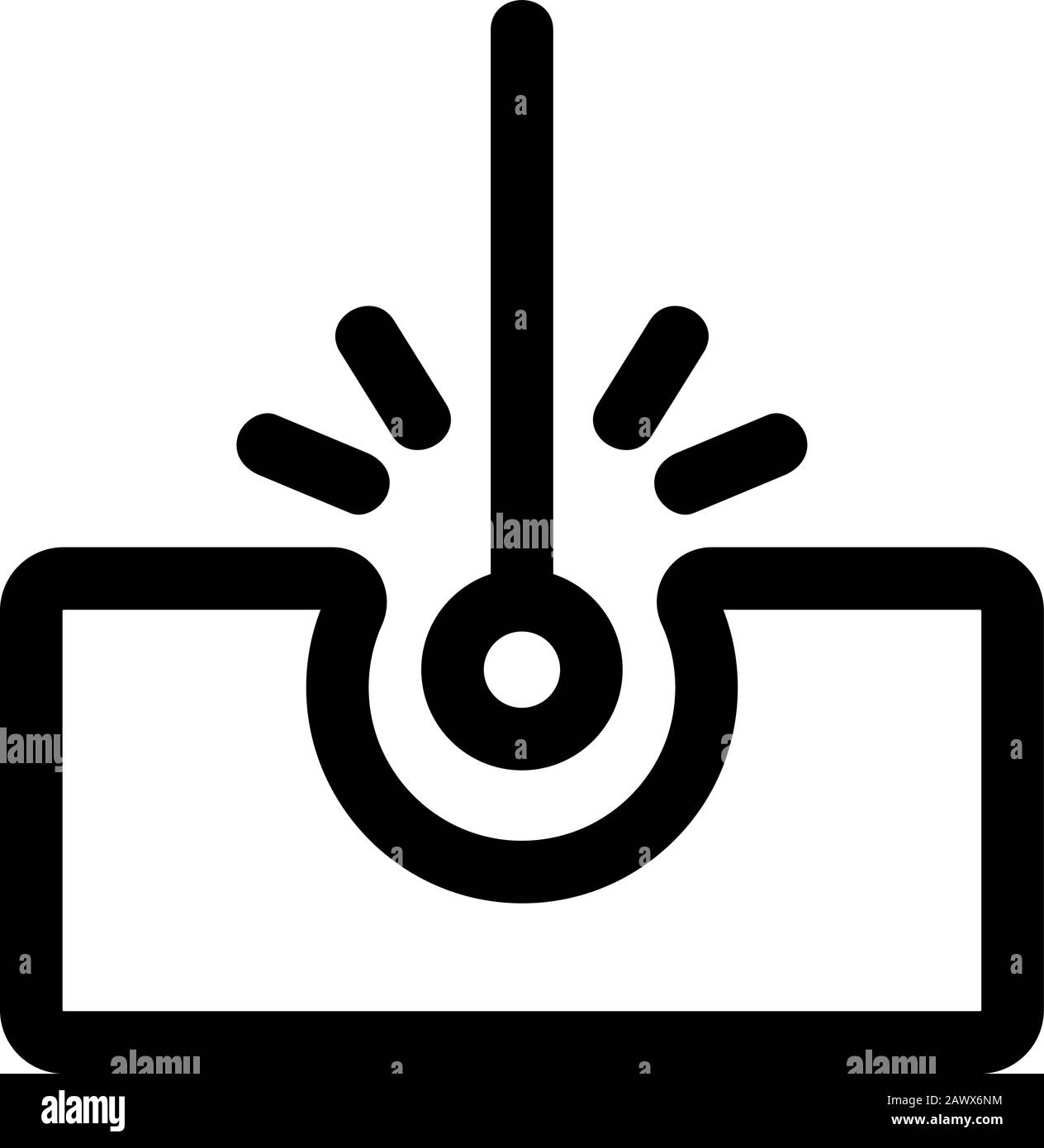 Laser welding cutting icon vector. Isolated contour symbol illustration ...