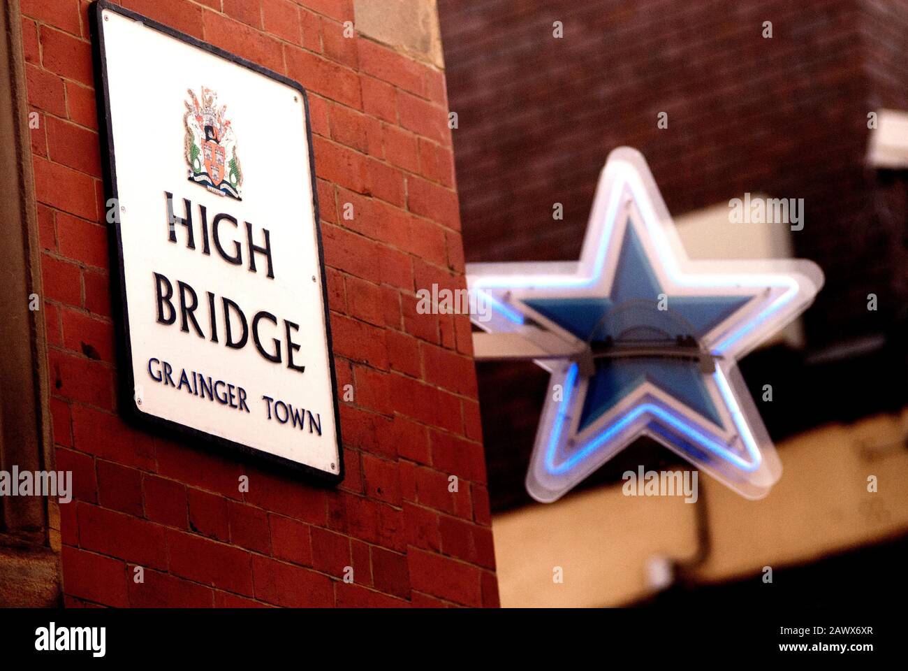 High Bridge street sign, Newcastle-upon-Tyne Stock Photo - Alamy