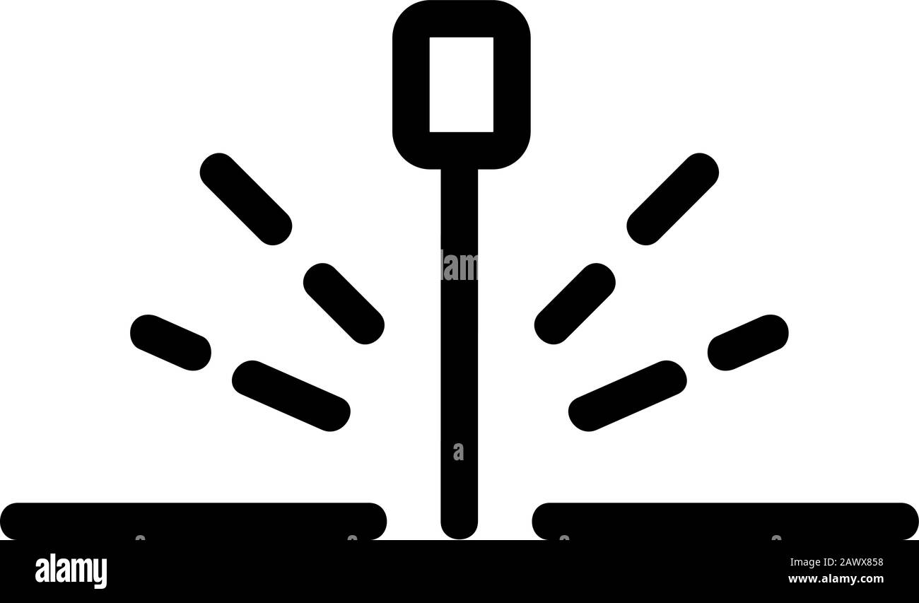 Laser welding cutting icon vector. Isolated contour symbol illustration ...