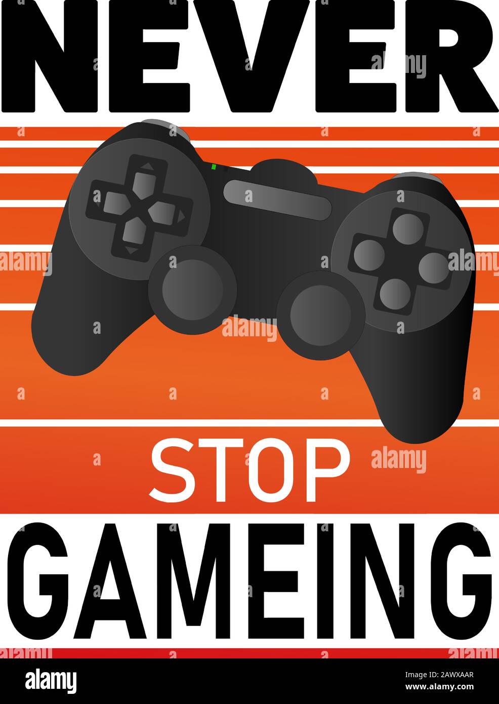never stop gaming t-shirt logo design vector Stock Vector Image & Art ...