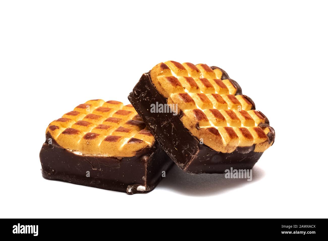 Two cookies isolated on a white background Stock Photo - Alamy