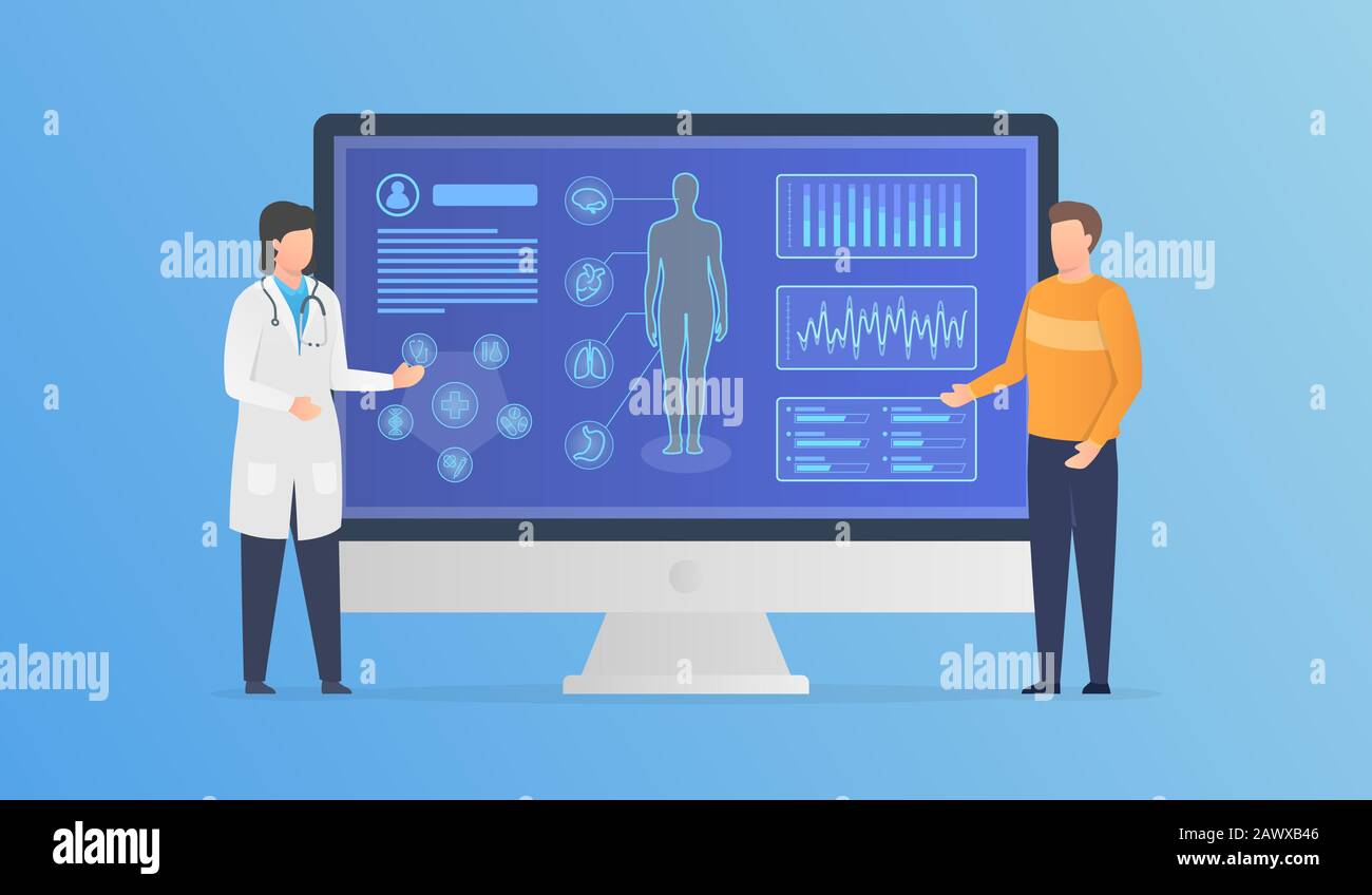 human body health analysis with doctor and patient consultation with ...