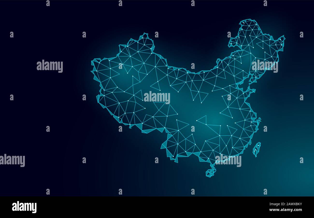 China Republic country 3D map. International communication modern ...