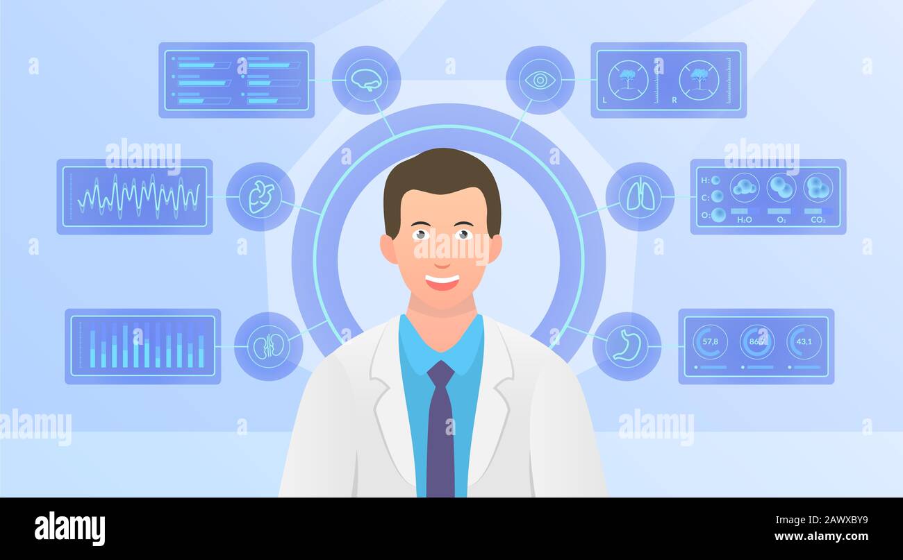 doctor health care medical human body analysis with infographic style ...