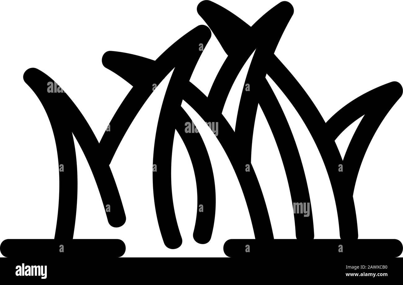 Jungle grass icon vector. Isolated contour symbol illustration Stock ...