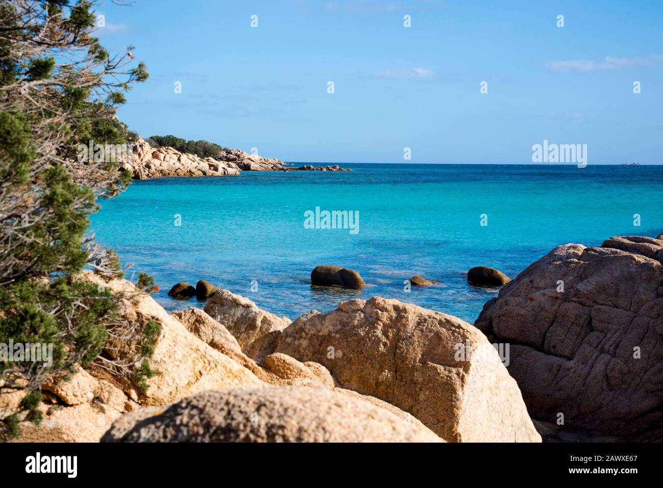 Rock Beach, Sardinia, Beautiful Landscape With Turquoise Ocean Stock ...