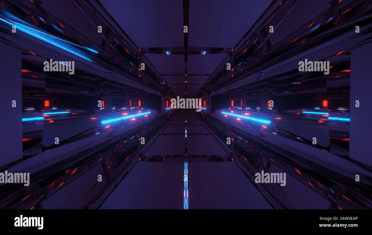 3d illustration background wallpaper with futuristic scifi tunnel ...