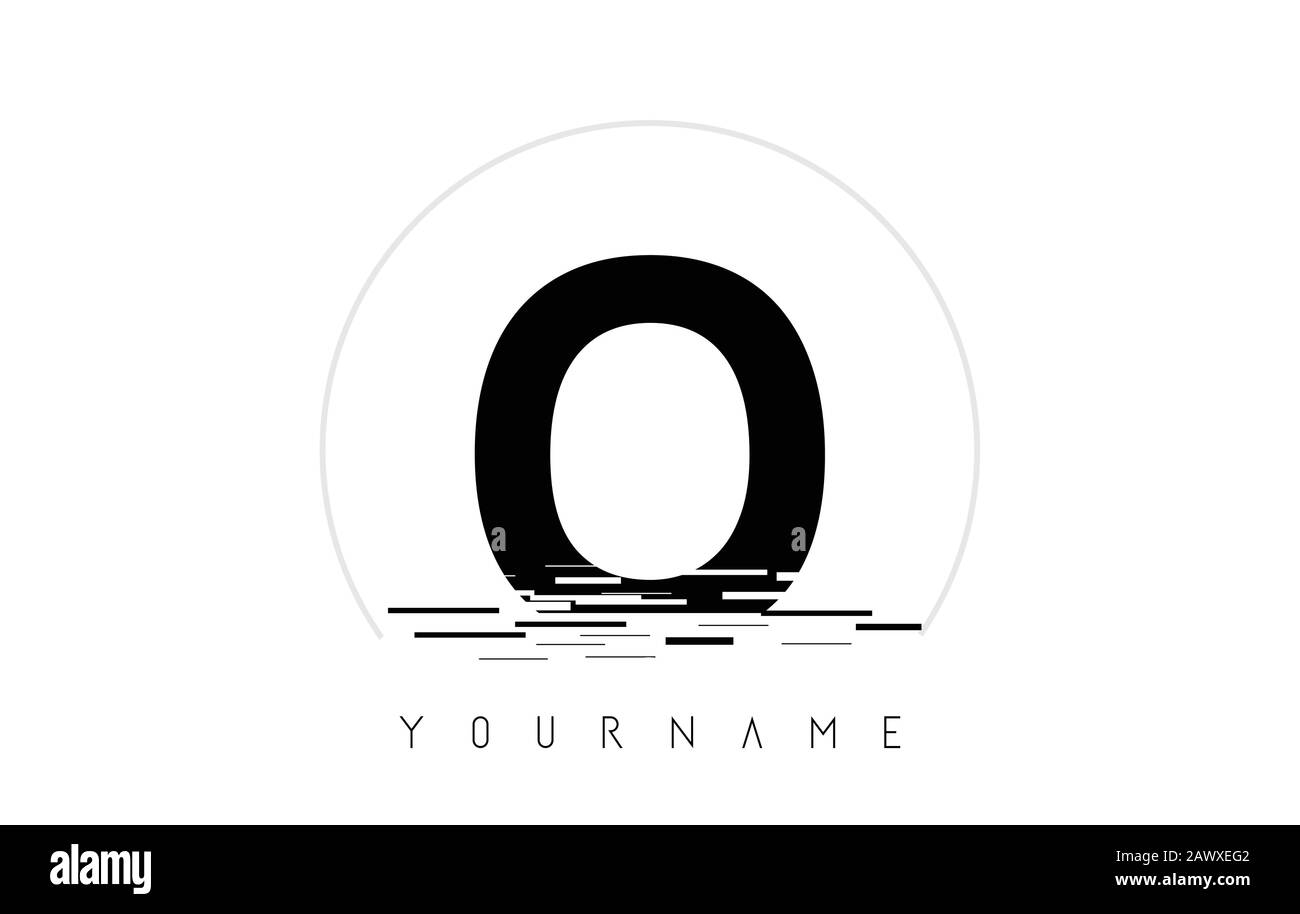 O Black Letter Logo Design with Circular Shape and Water Effect Vector ...