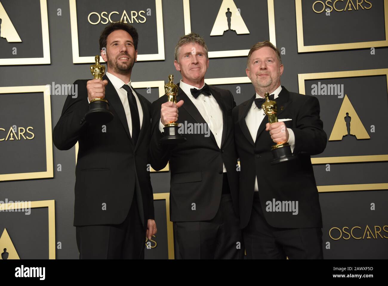 Los Angeles, USA. 09th Feb, 2020. Guillaume Rocheron, Dominic Tuohy and ...