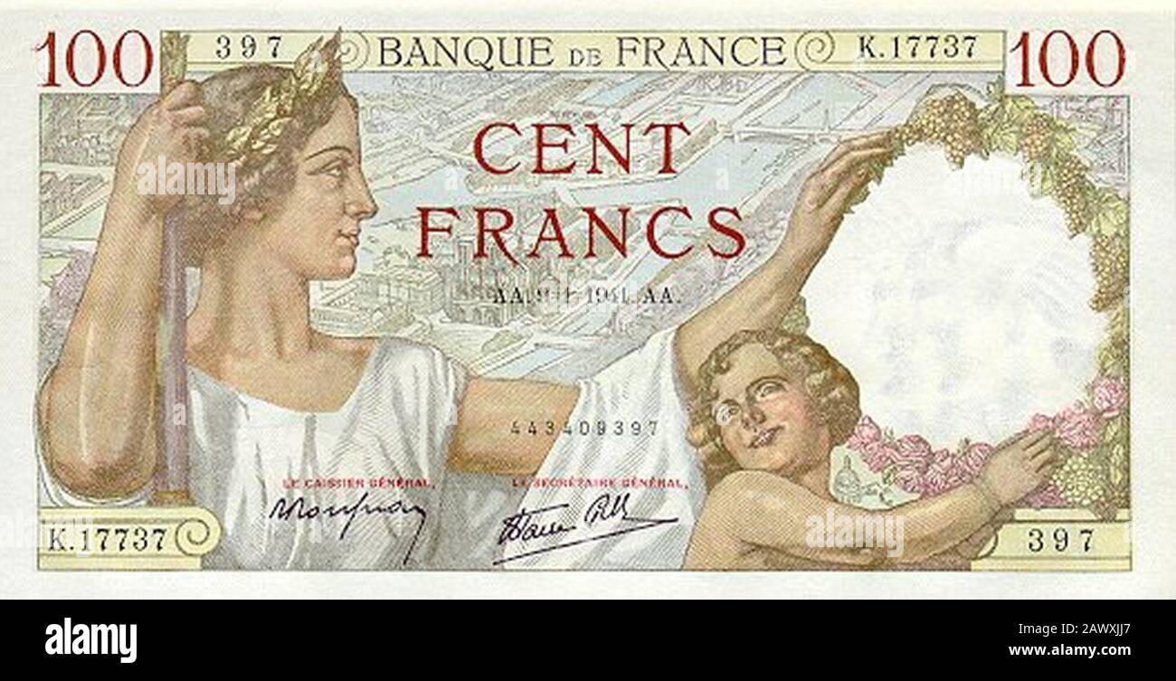 France 100 Francs-1941 Stock Photo - Alamy