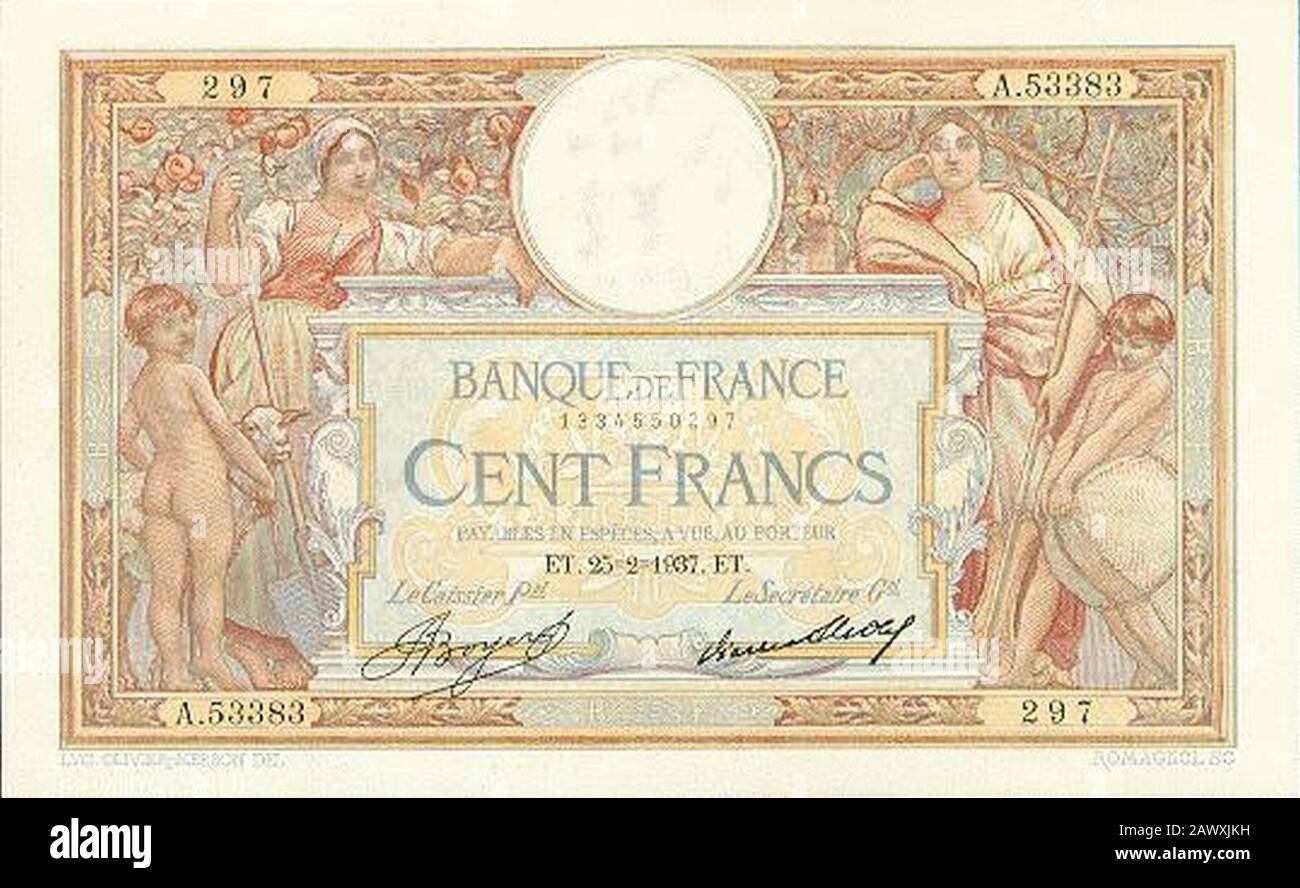 France 100 Francs-1937 Stock Photo - Alamy