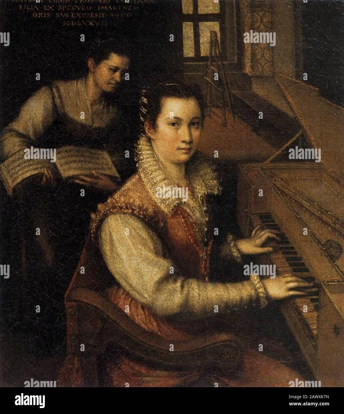Lavinia Fontana - Self-Portrait at the Spinet Stock Photo - Alamy