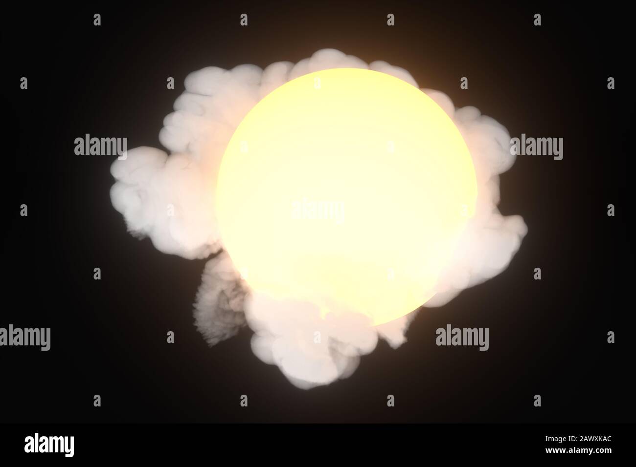 Clouds and air pollution,environmental protection,3d rendering ...