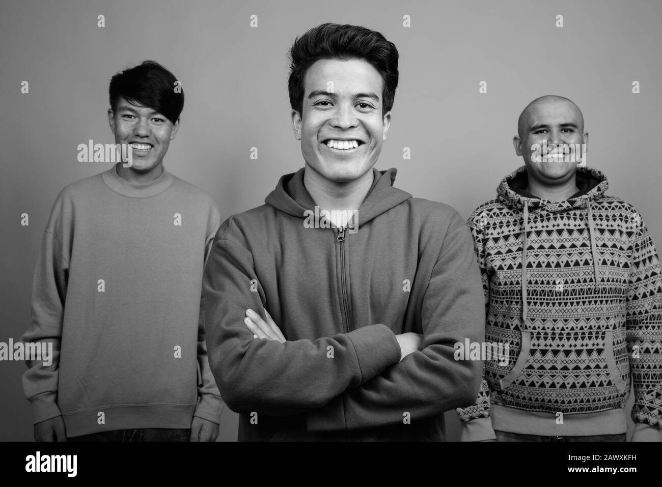 Portrait of three young Asian men together Stock Photo - Alamy