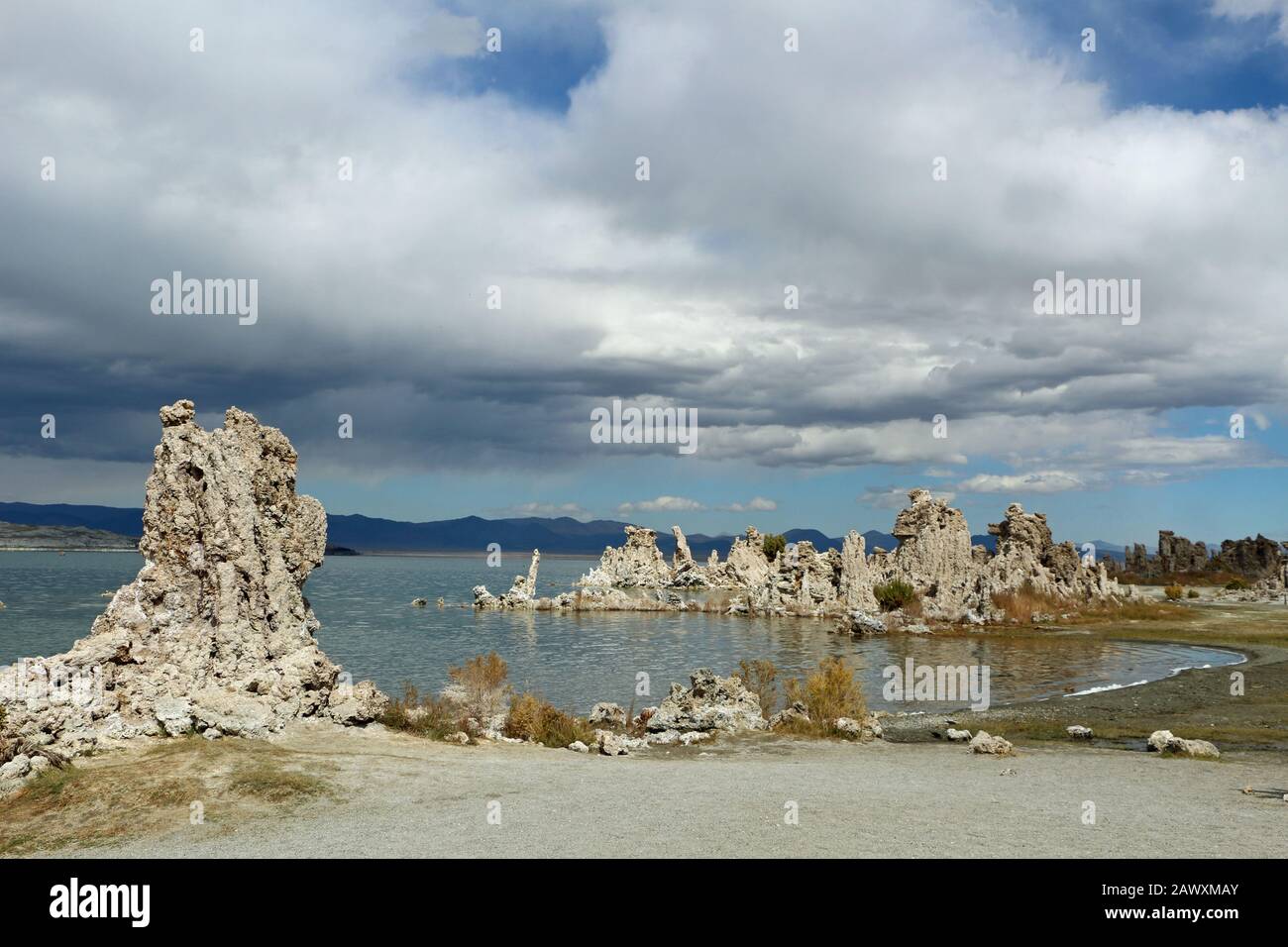 Mono Lake is located in California USA. It's a salt lake Stock Photo ...