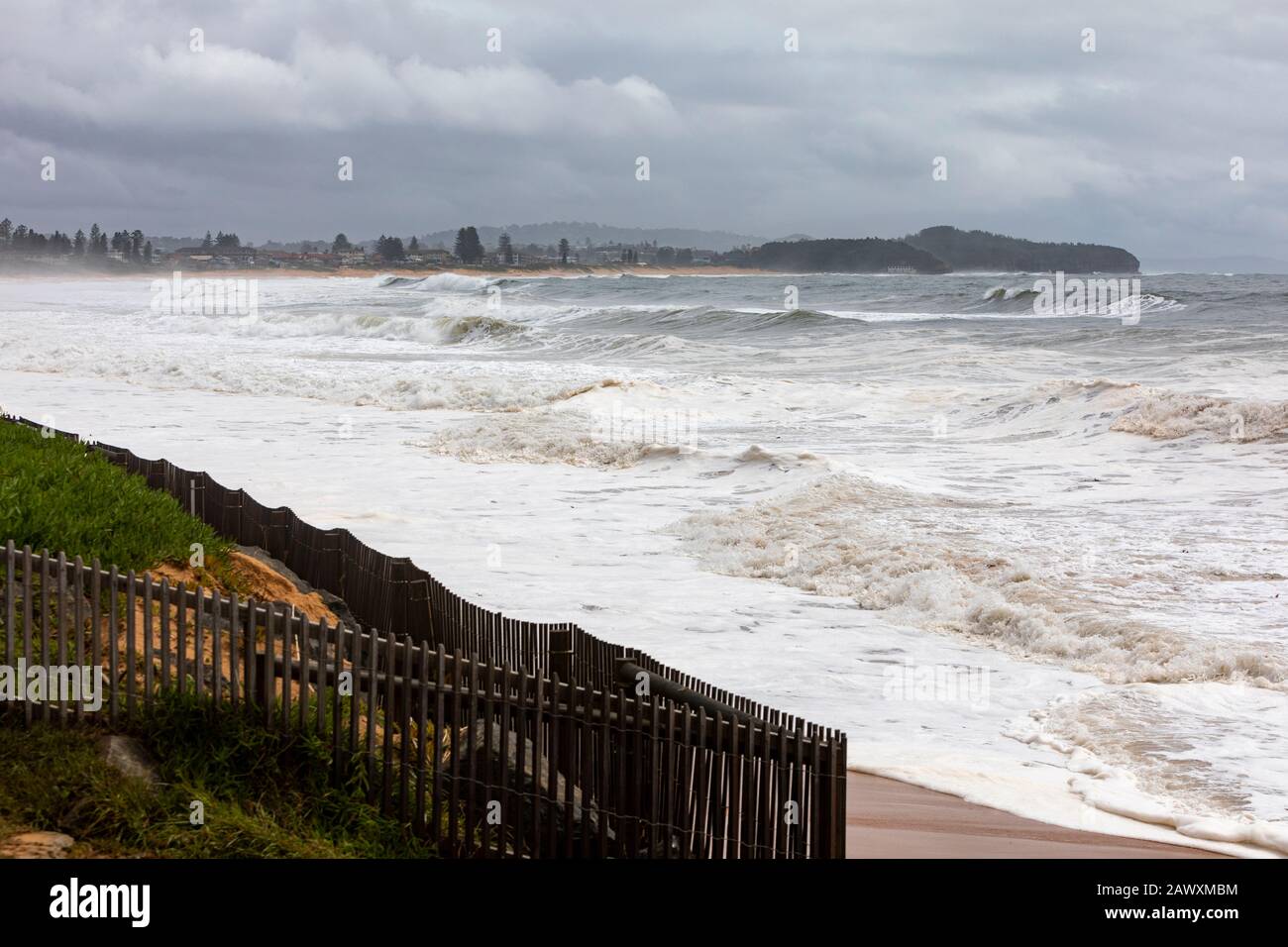 Collaroy beach on sydney northern beaches, king tide during the severe ...