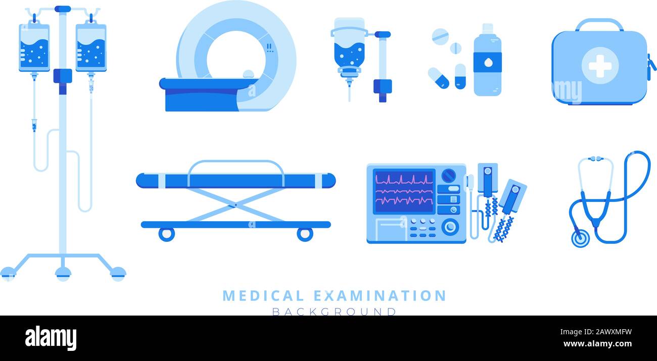 Emergency medical care equipment set of Ambulance stretcher ...