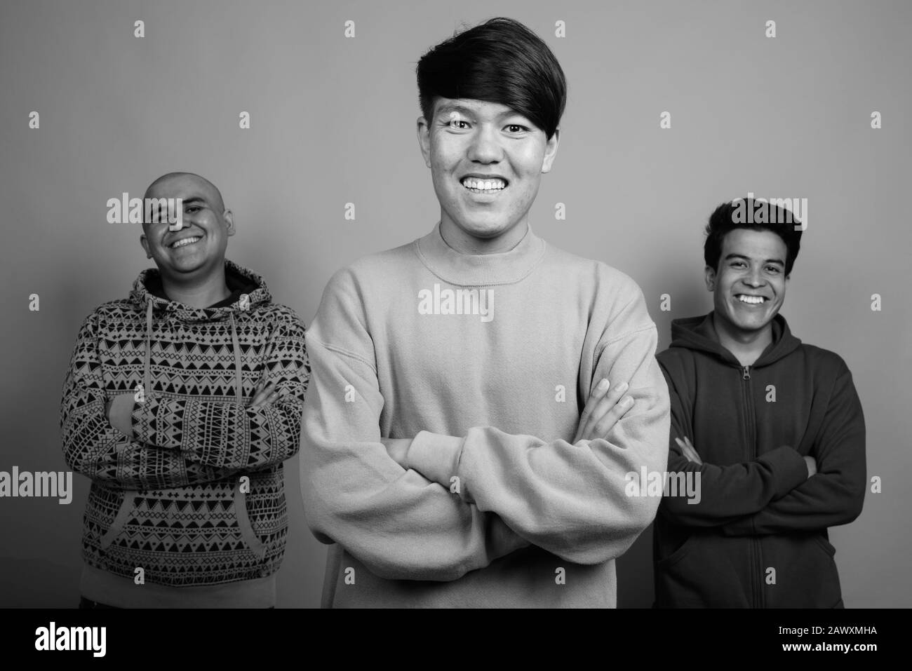 Portrait of three young Asian men together Stock Photo - Alamy