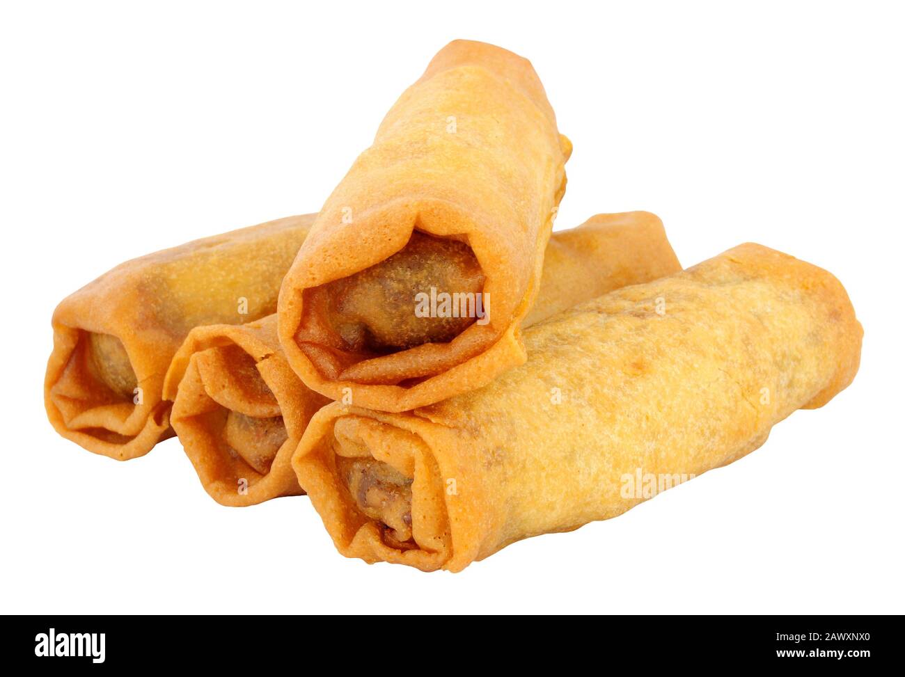 Crispy Chinese spring rolls isolated on a white background Stock Photo ...