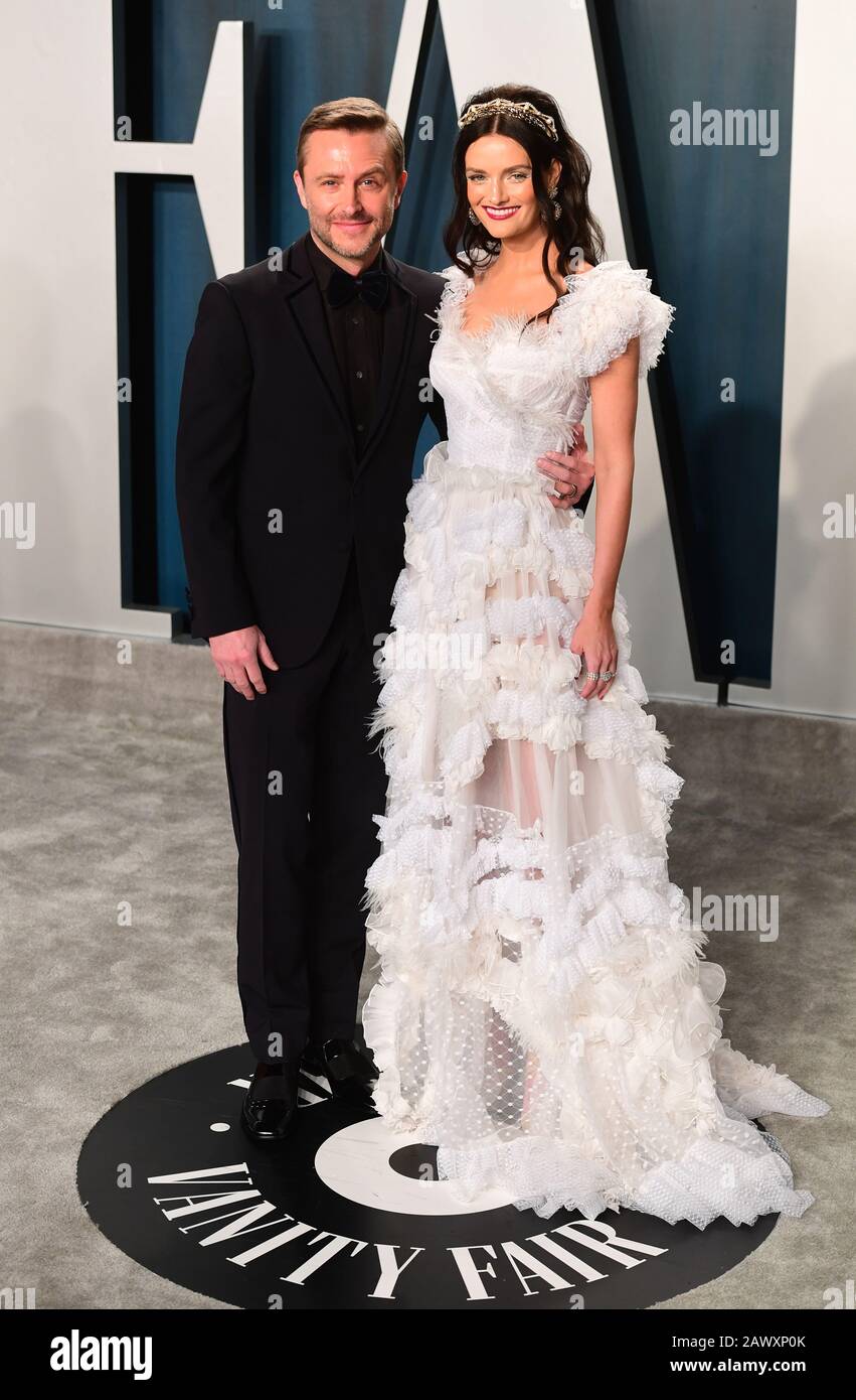 Chris Hardwick and Lydia Hearst-Shaw attending the Vanity Fair Oscar ...