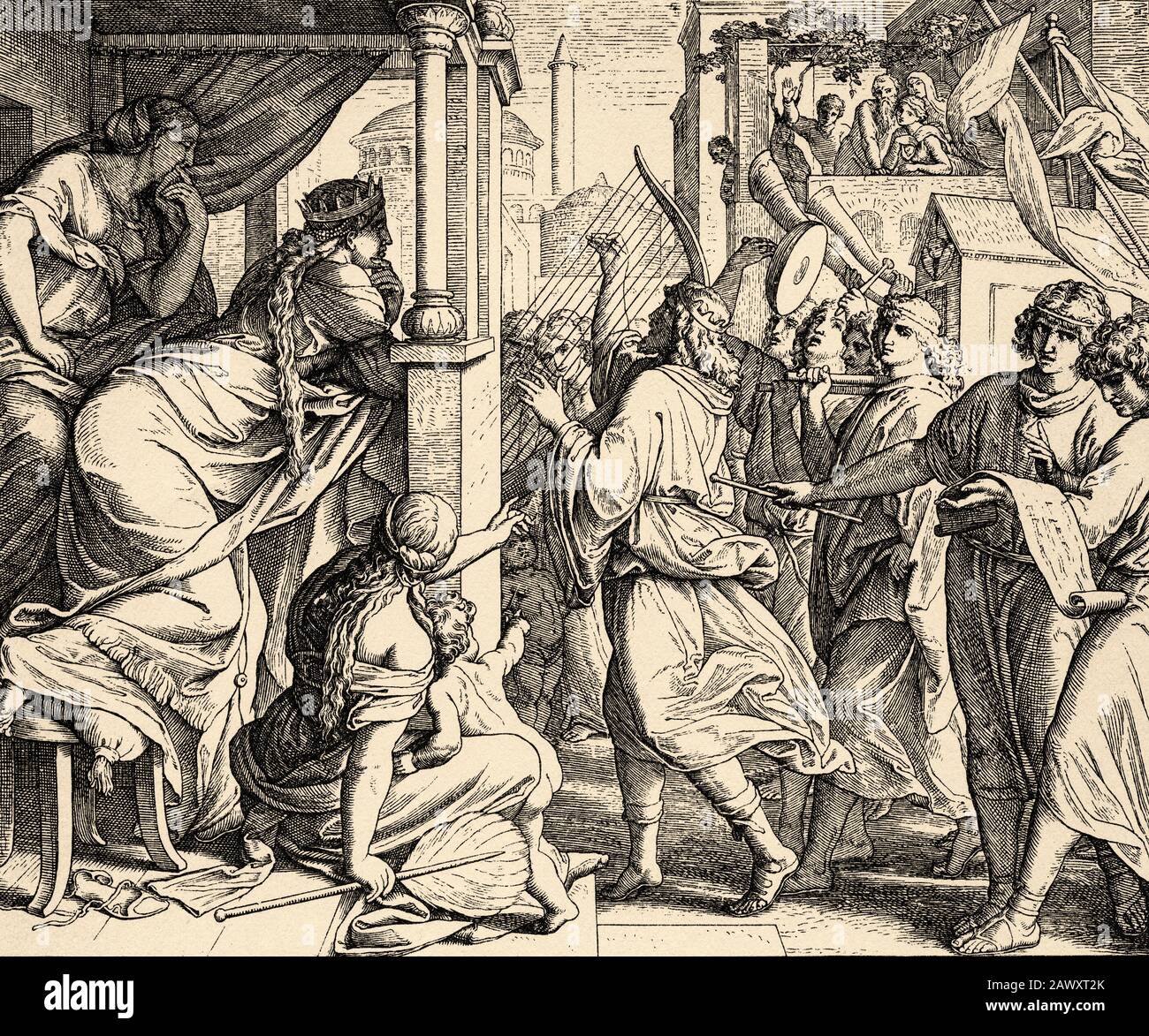 David is despised by Michal. Samuel book. Sacred biblical history Old ...