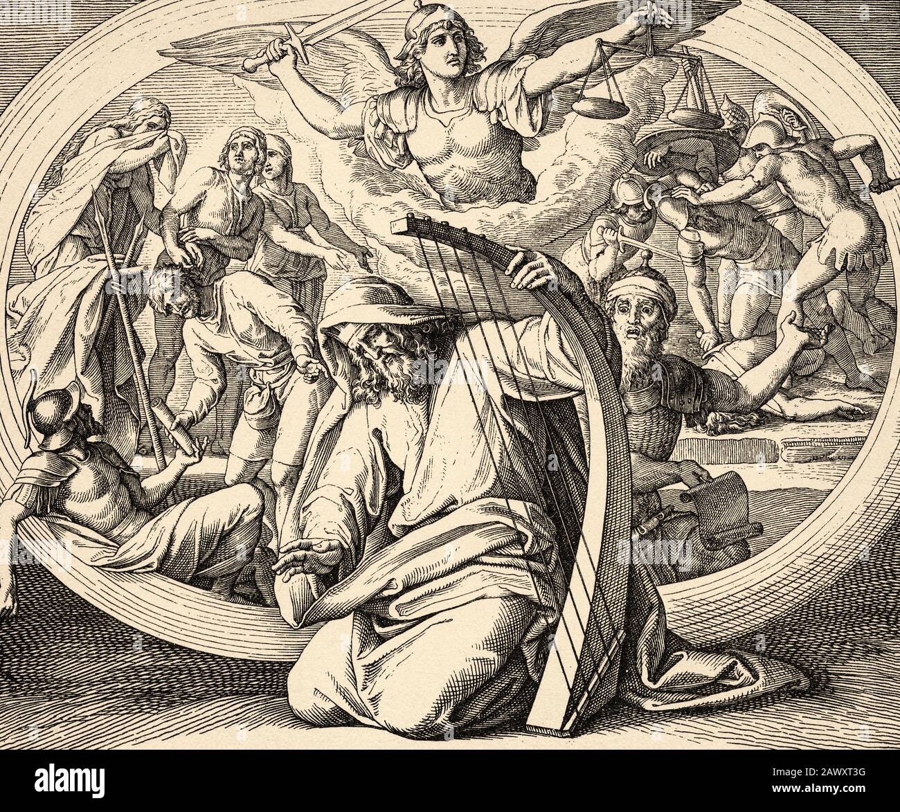 The penitent king left bitter psalms of penance. David the psalmists ...