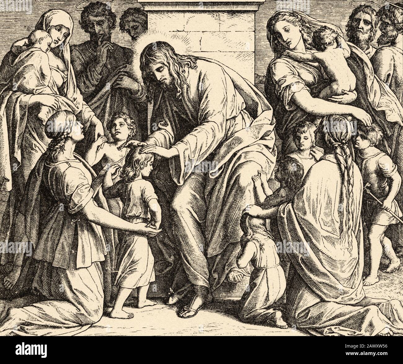 Jesus children religion christian illustration hi-res stock photography ...
