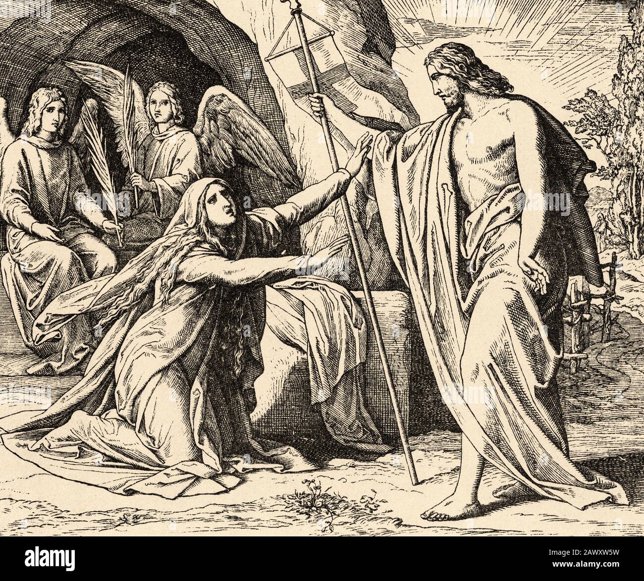 Jesus appears to Saint Mary Magdalene. Our Lord Jesus the son of God revealed to Mary Magdalene ...