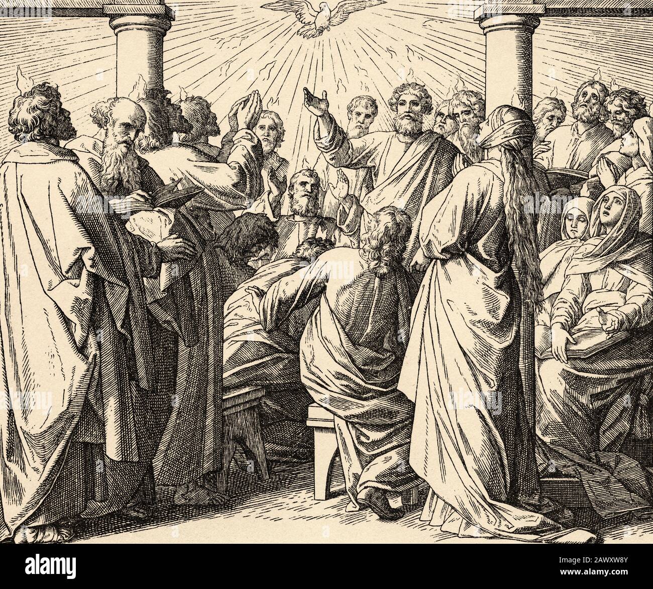 The descent of the Holy upon the Apostles Spirit. The holy spirit ...