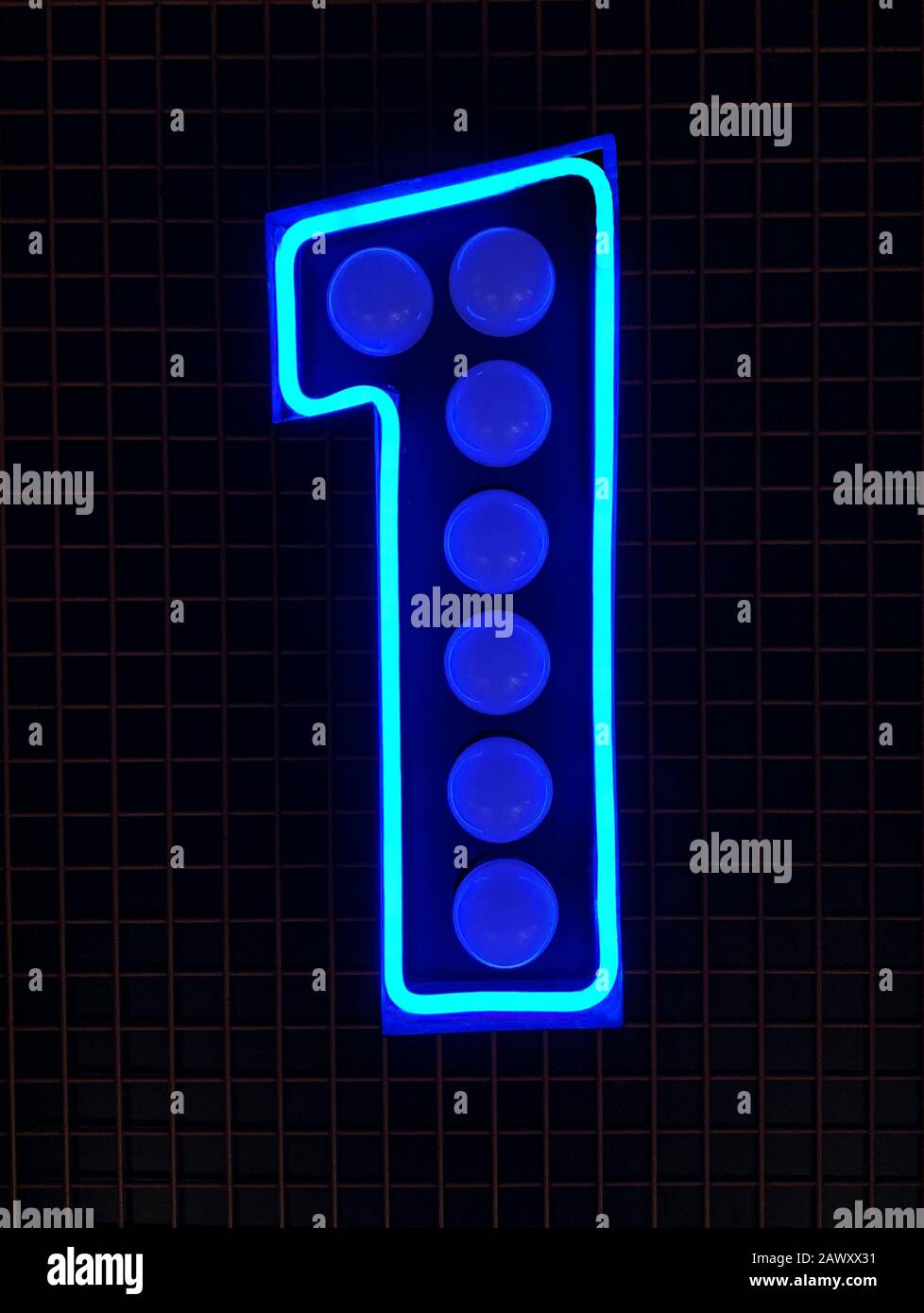 String of luminous numbers Stock Photo - Alamy