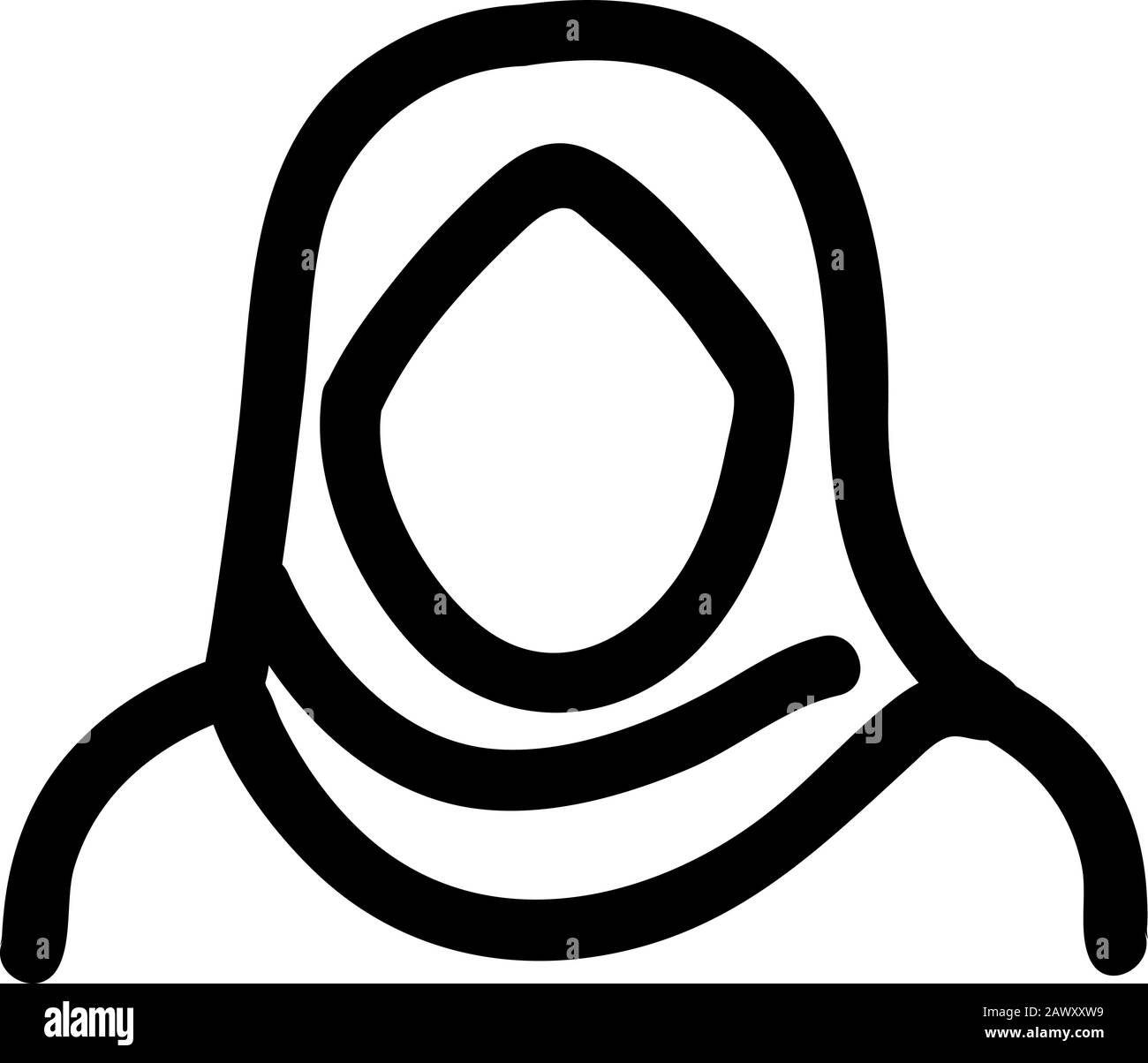 Hijab woman icon vector. Isolated contour symbol illustration Stock ...