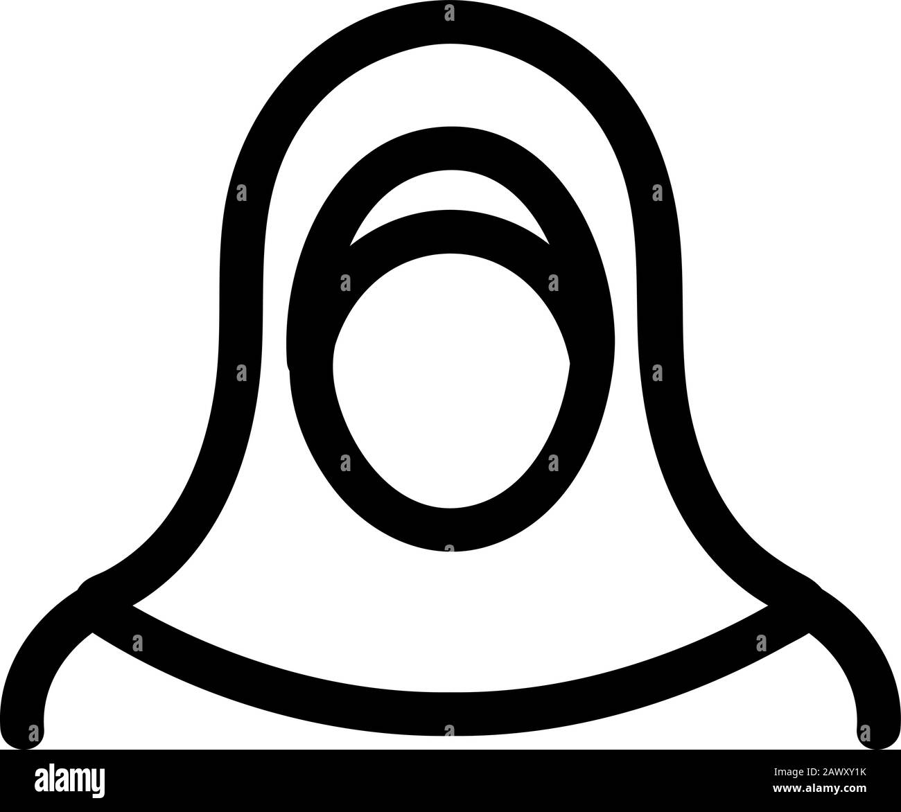 Hijab woman icon vector. Isolated contour symbol illustration Stock ...