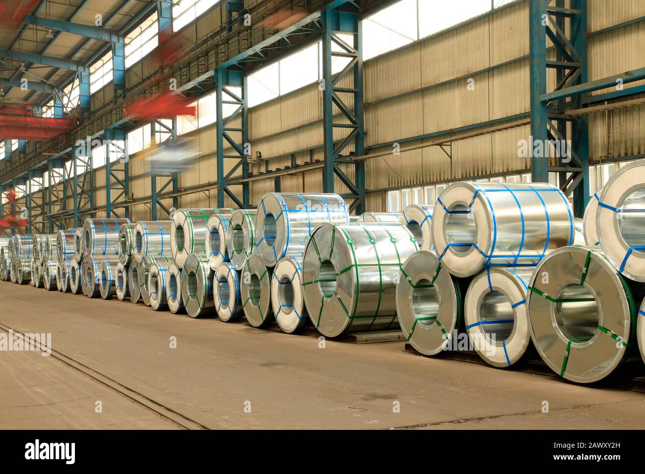 Strip steel production workshop, Strip steel product Stock Photo - Alamy