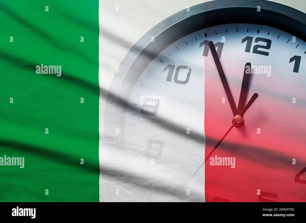 Clock noon italy hi-res stock photography and images - Alamy