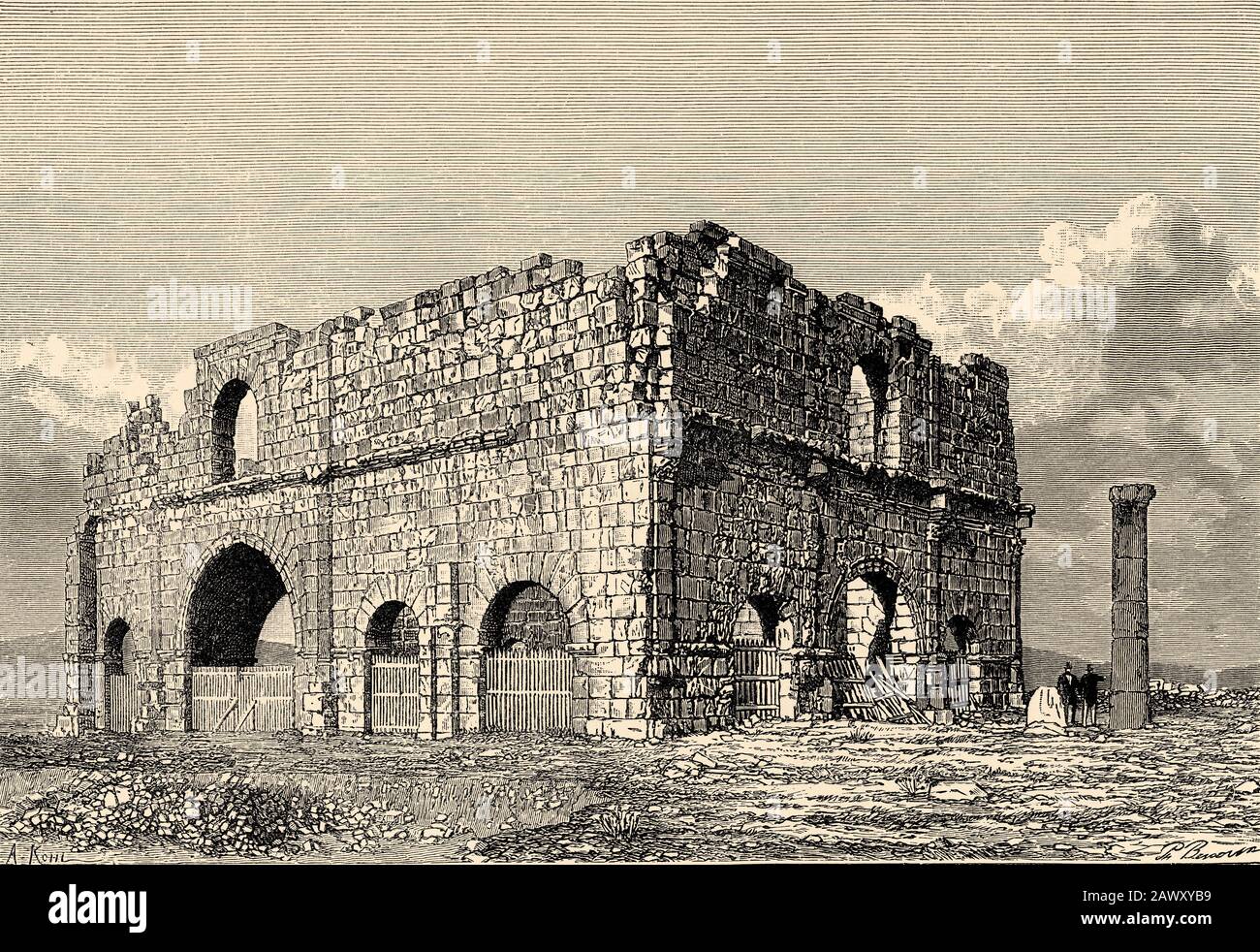 Roman ruins of the Praetorium, Lambaesis. Algeria. North Africa. Old ...