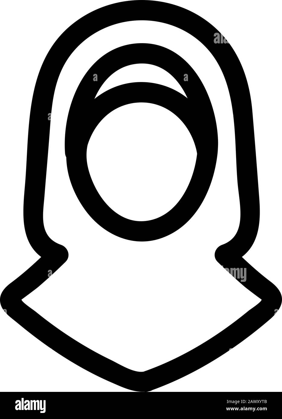 Hijab woman icon vector. Isolated contour symbol illustration Stock ...