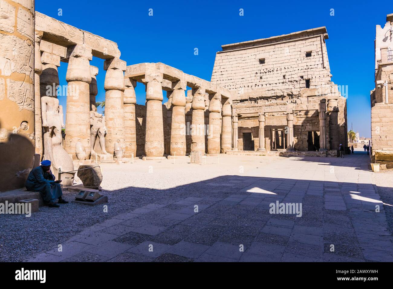 Karnak Temple Luxor, Egypt. Mosque minaret Stock Photo - Alamy