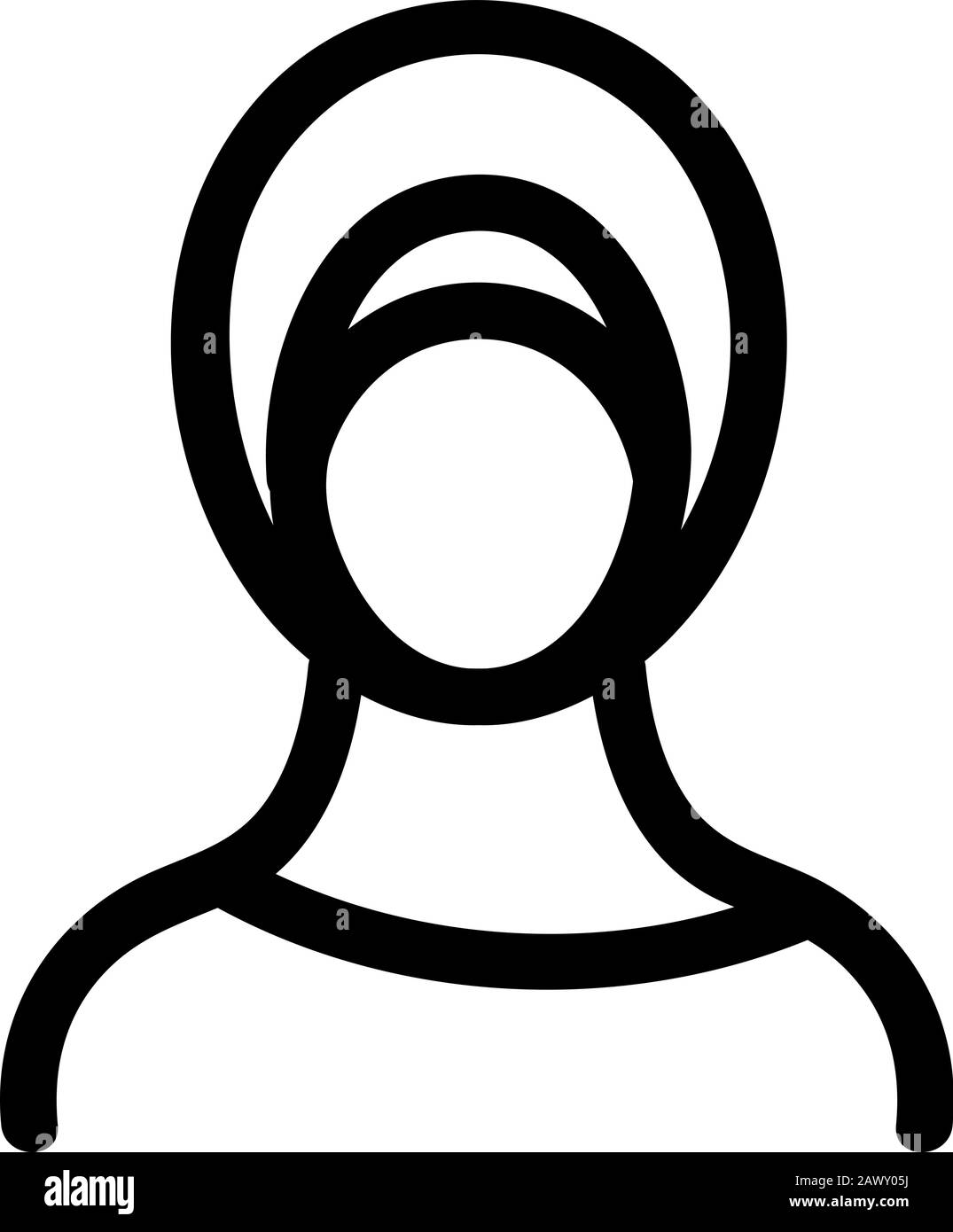 Hijab woman icon vector. Isolated contour symbol illustration Stock ...