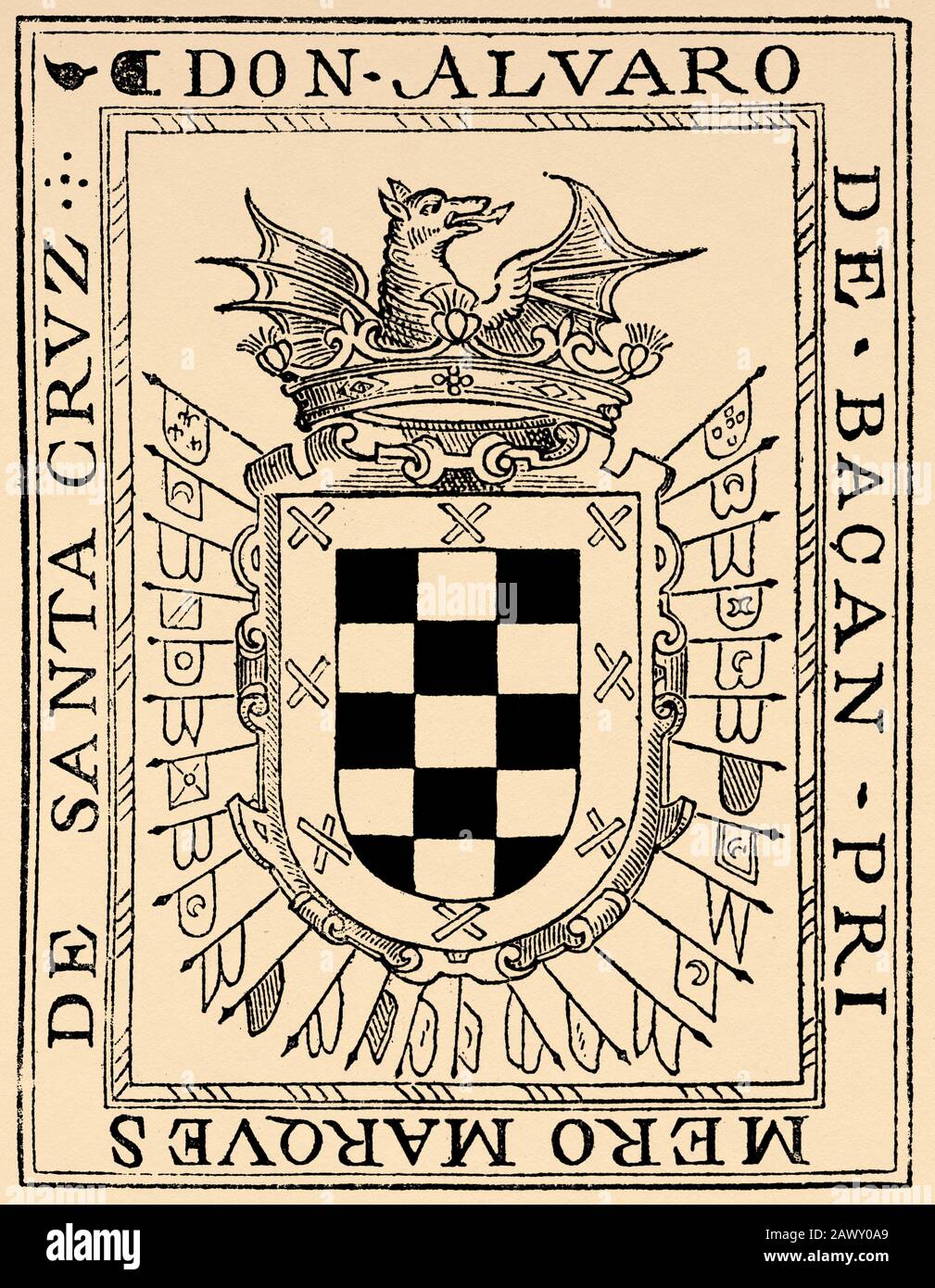 Coat of arms of Álvaro de Bazán y Guzmán (Granada, Spain; December 12 ...