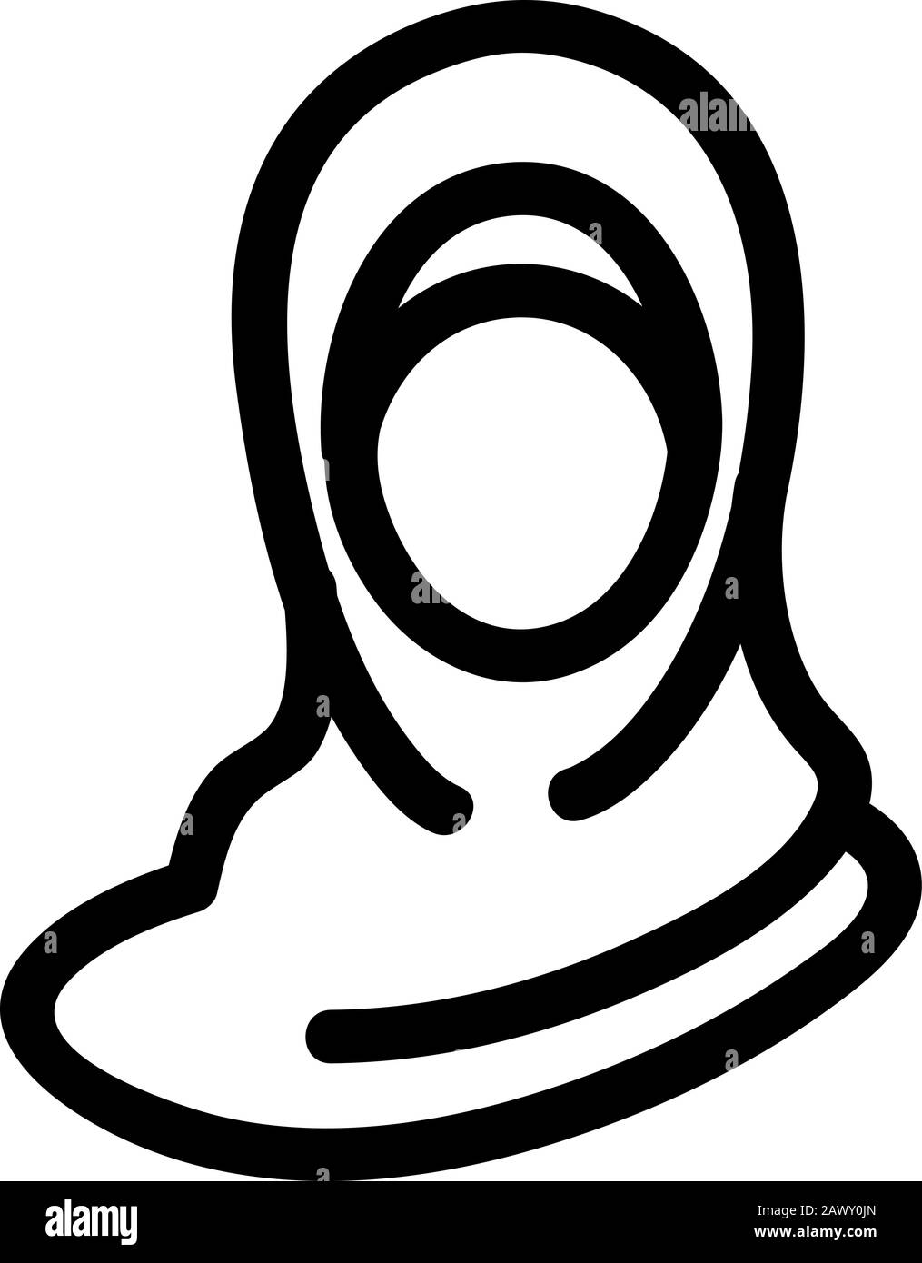 Hijab woman icon vector. Isolated contour symbol illustration Stock ...