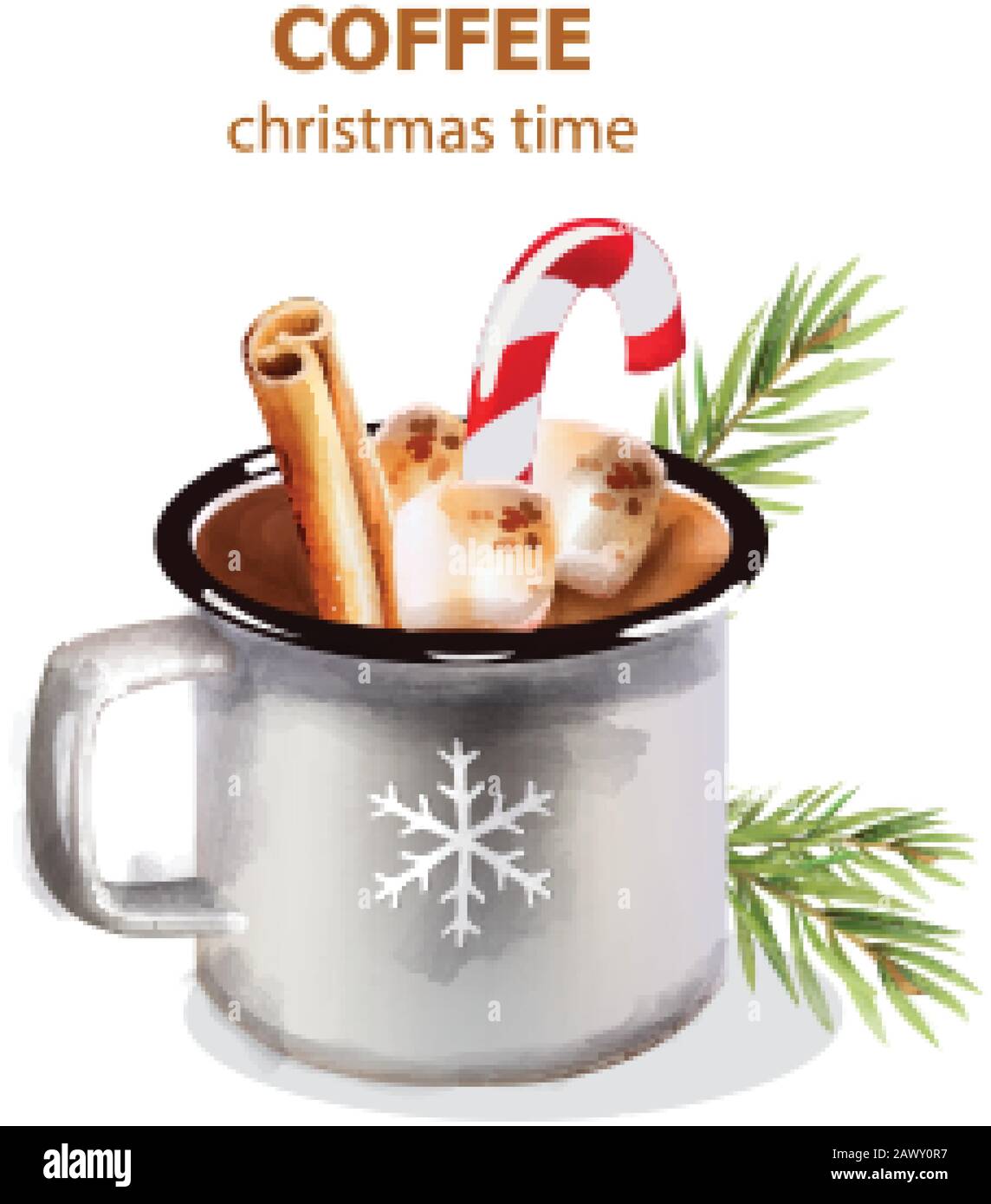 Coffee marshmallows christmas decorations Stock Vector Images - Alamy