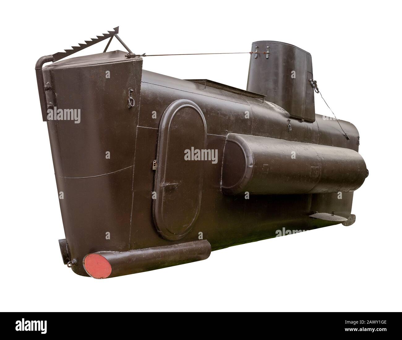 historic small submarine isolated in white back Stock Photo - Alamy