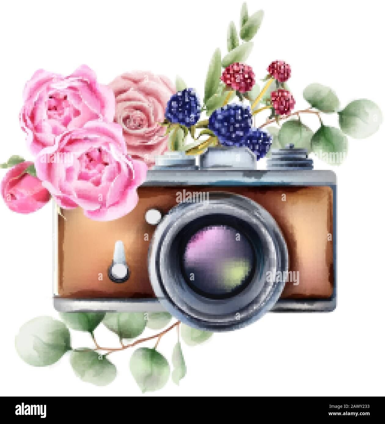 Digital watercolour photo Stock Vector Images - Alamy