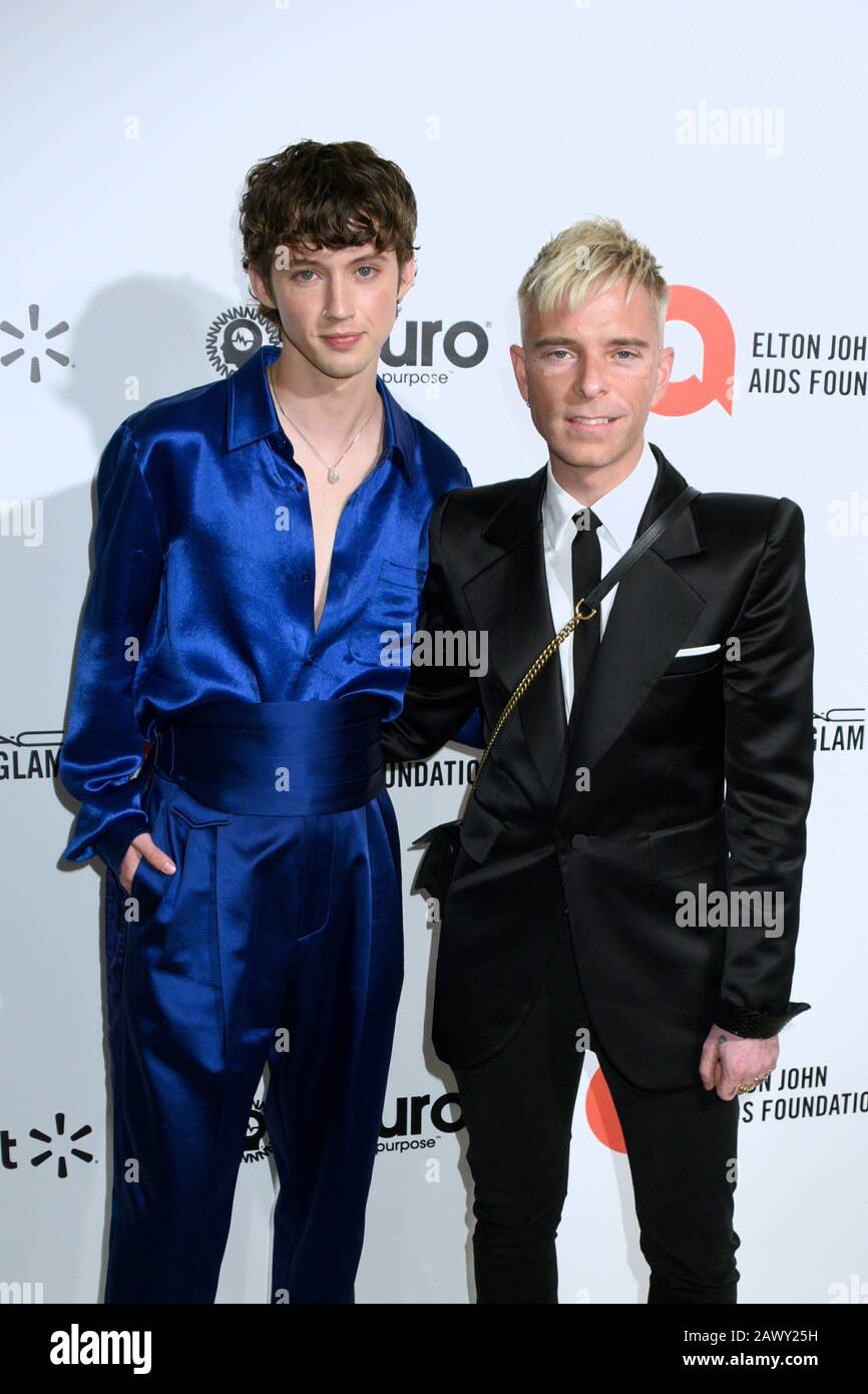Los Angeles, USA. 09th Feb, 2020. LOS ANGELES, CA - FEBRUARY 09: Troye Sivan and Drew Elliott ...