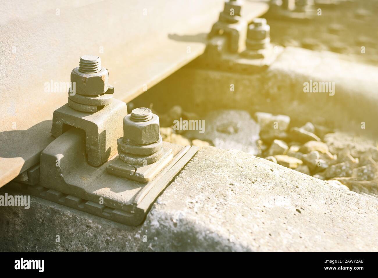 Rail fasteners. Fastening with bolts and nuts to reinforced concrete ...