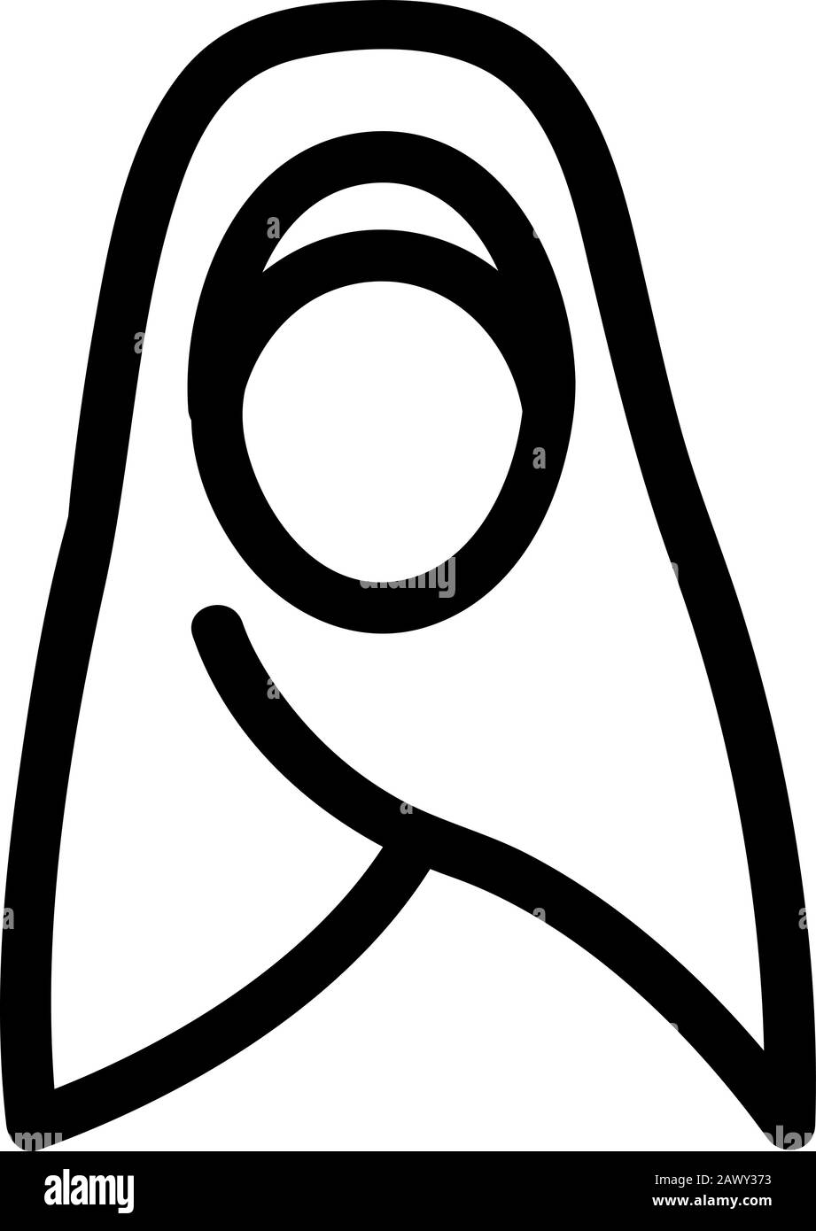 Hijab woman icon vector. Isolated contour symbol illustration Stock ...