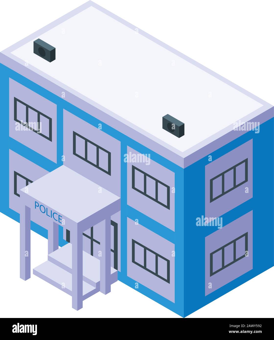 Police building officer icon, isometric style Stock Vector Image & Art ...